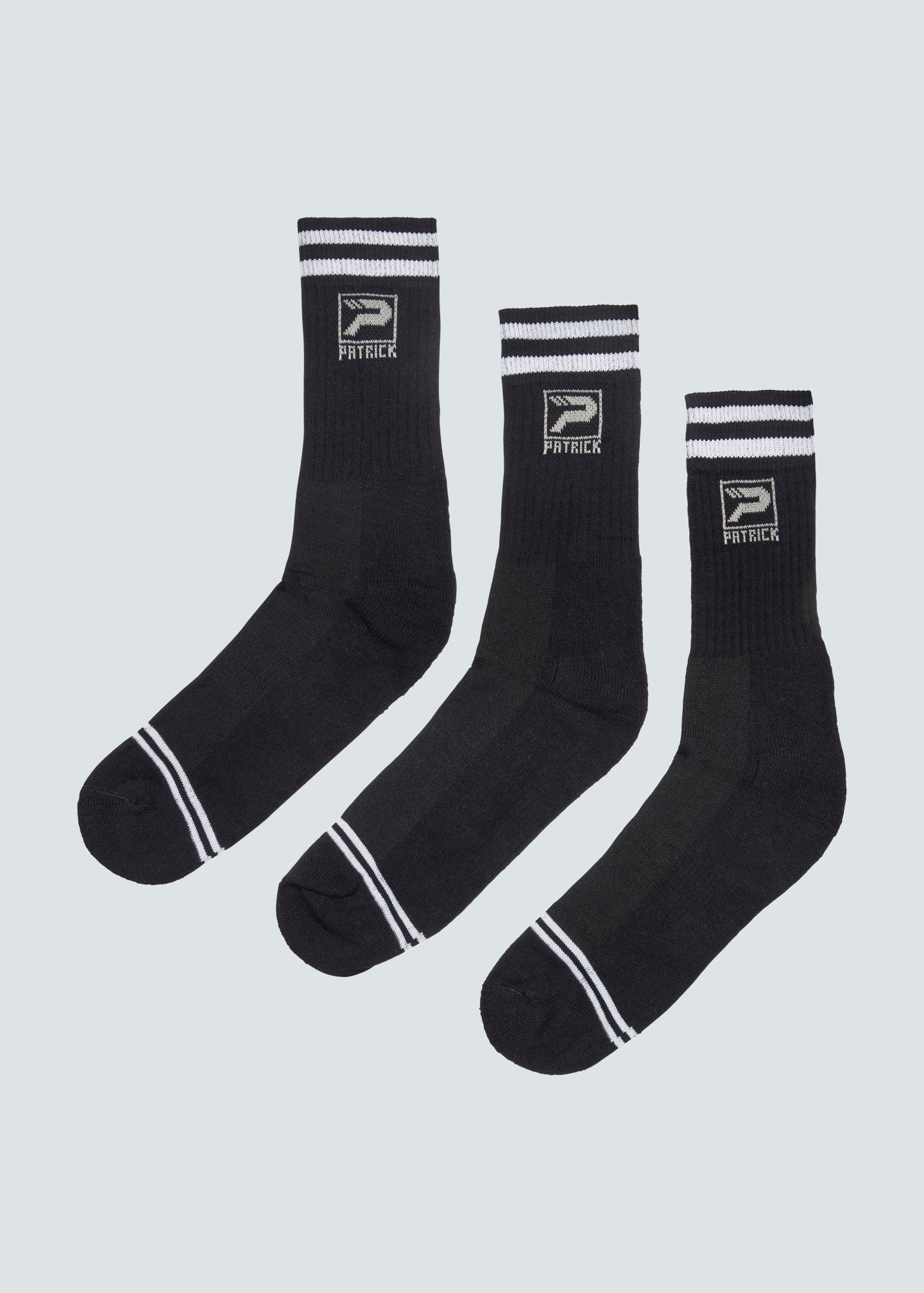 Patrick Liverpool Crew Sock 3 Pack - Black/White | Patrick UK