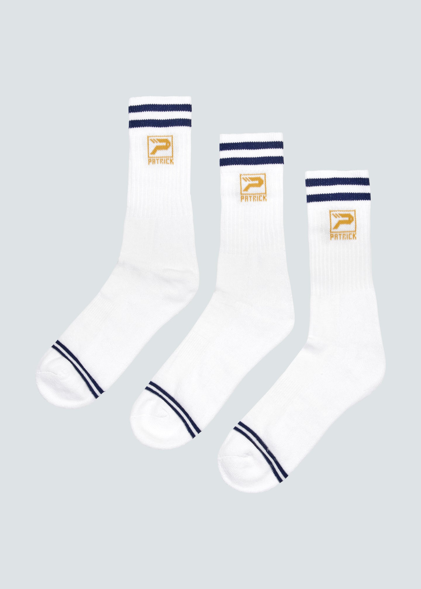 Patrick Rio Crew Sock 3 Pack - White/Navy